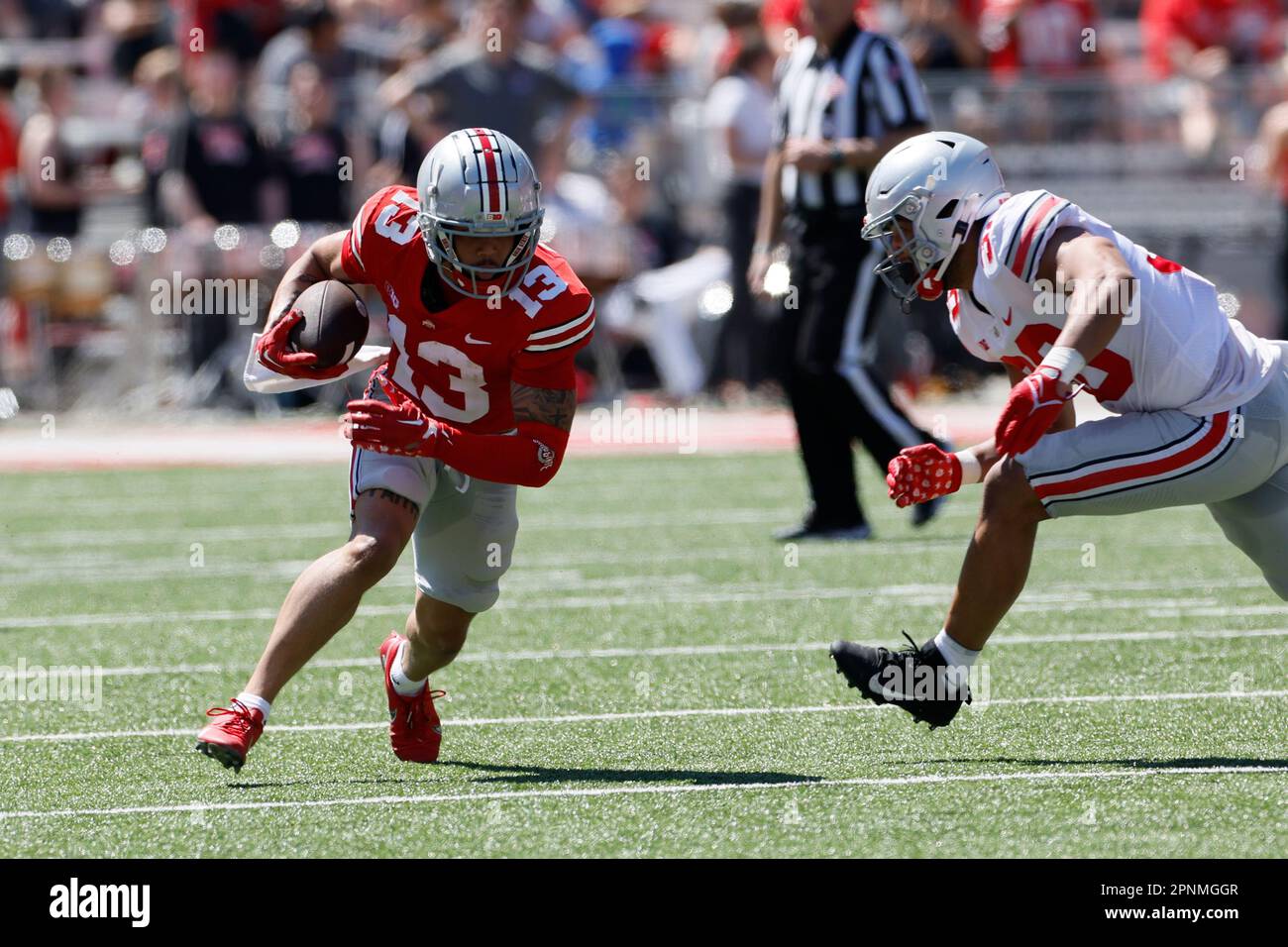 Ohio State receiver Kaleb Brown plays during their NCAA college ...