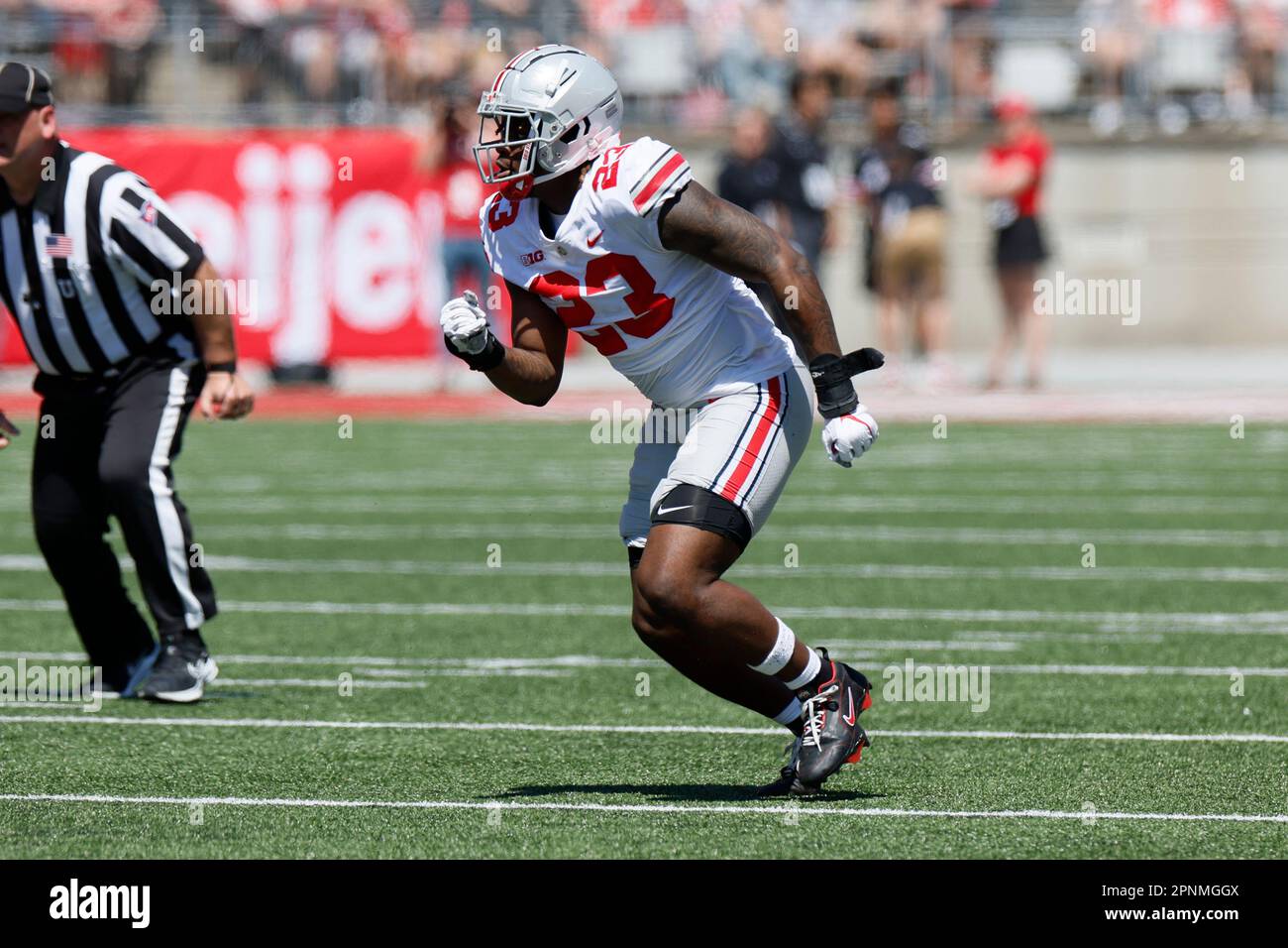 Ohio State defensive lineman Omari Abor plays during their NCAA college ...