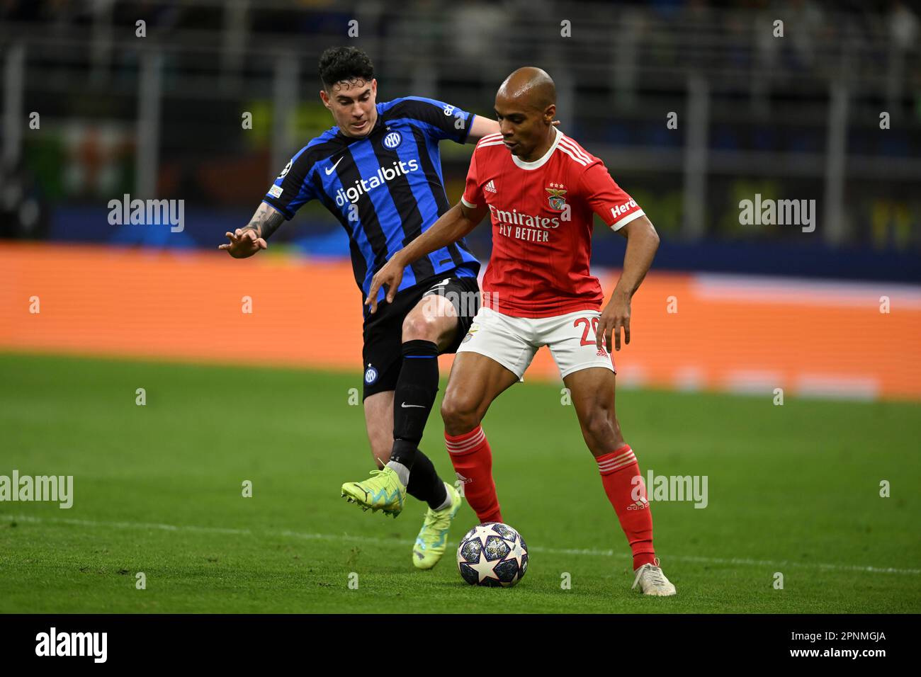 Joao Mario (Benfica)Alessandro Bastoni (Inter) during the UEFA ...