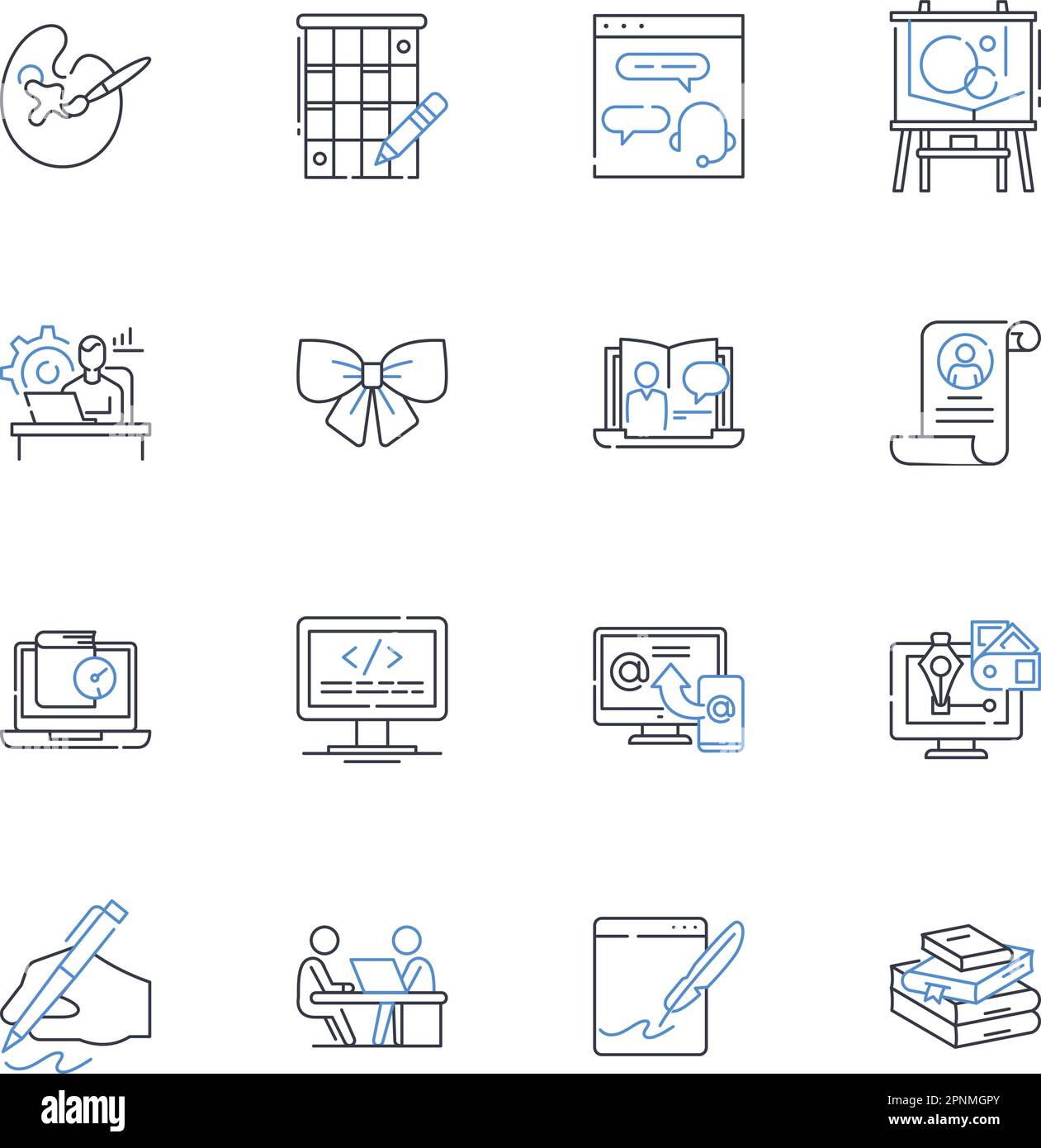 Coordinator And Organizer Line Icons Collection Management Leadership