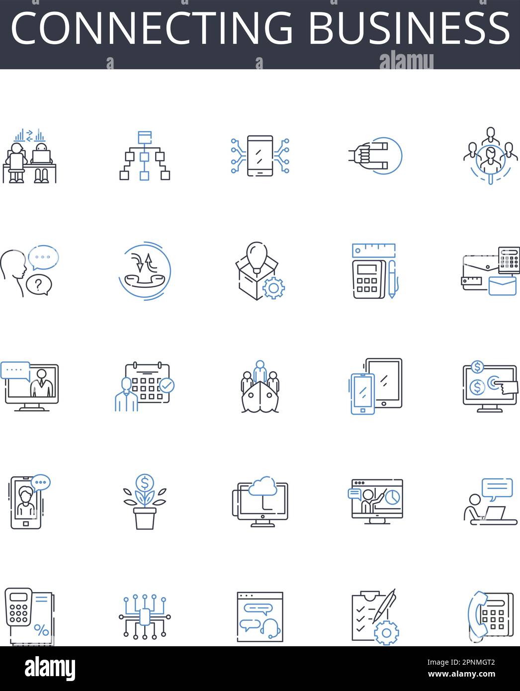 Connecting business line icons collection. Expertise, Talent ...