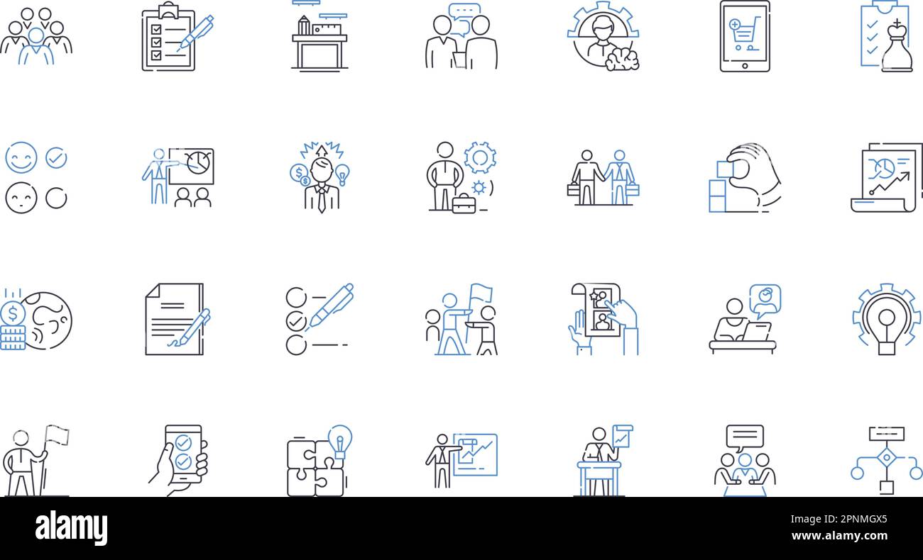 Event Coordination Line Icons Collection Planning Execution Logistics Organization