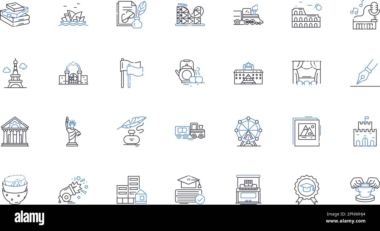 Past events line icons collection. Nostalgia, Memories, History ...