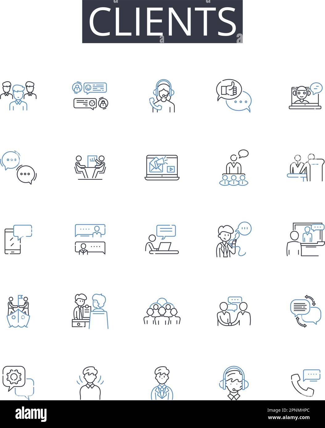Clients line icons collection. Customers, Patrons, Buyers, Consumers ... Clients line icons collection. Customers, Patrons, Buyers, Consumers ...