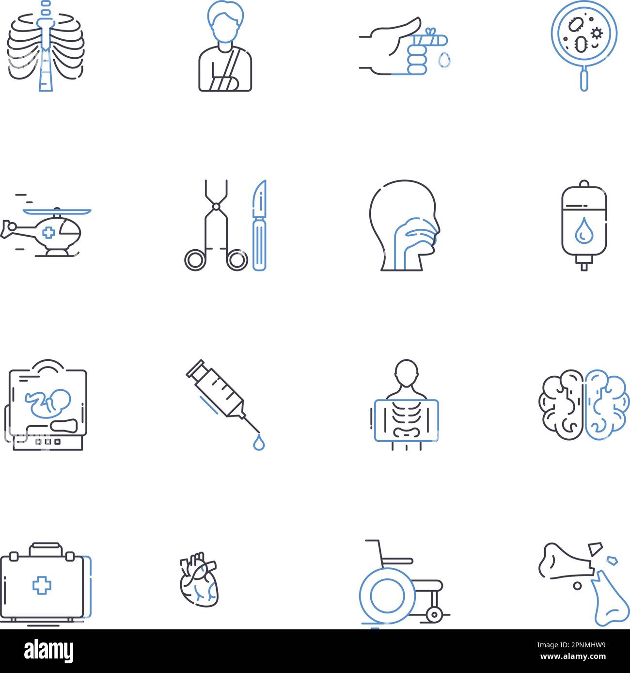 Cancer center line icons collection. Diagnosis, Treatment, Chemotherapy ...