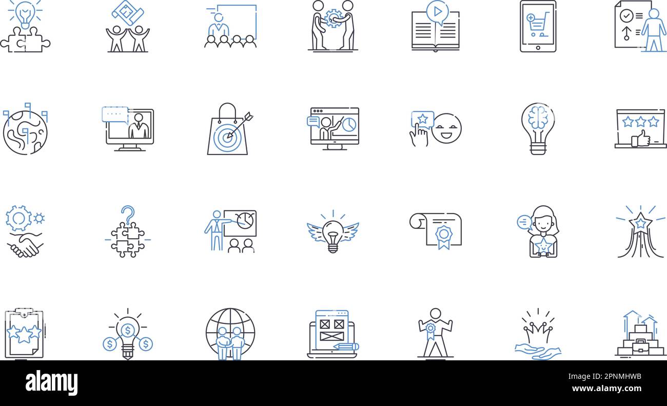 Engagement concept line icons collection. Commitment, Collaboration ...