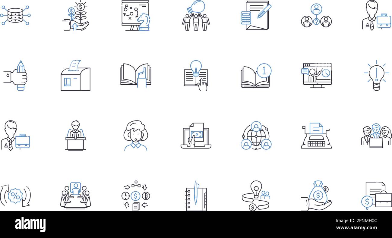 Treasury management line icons collection. Cash, Liquidity, Forecasting ...