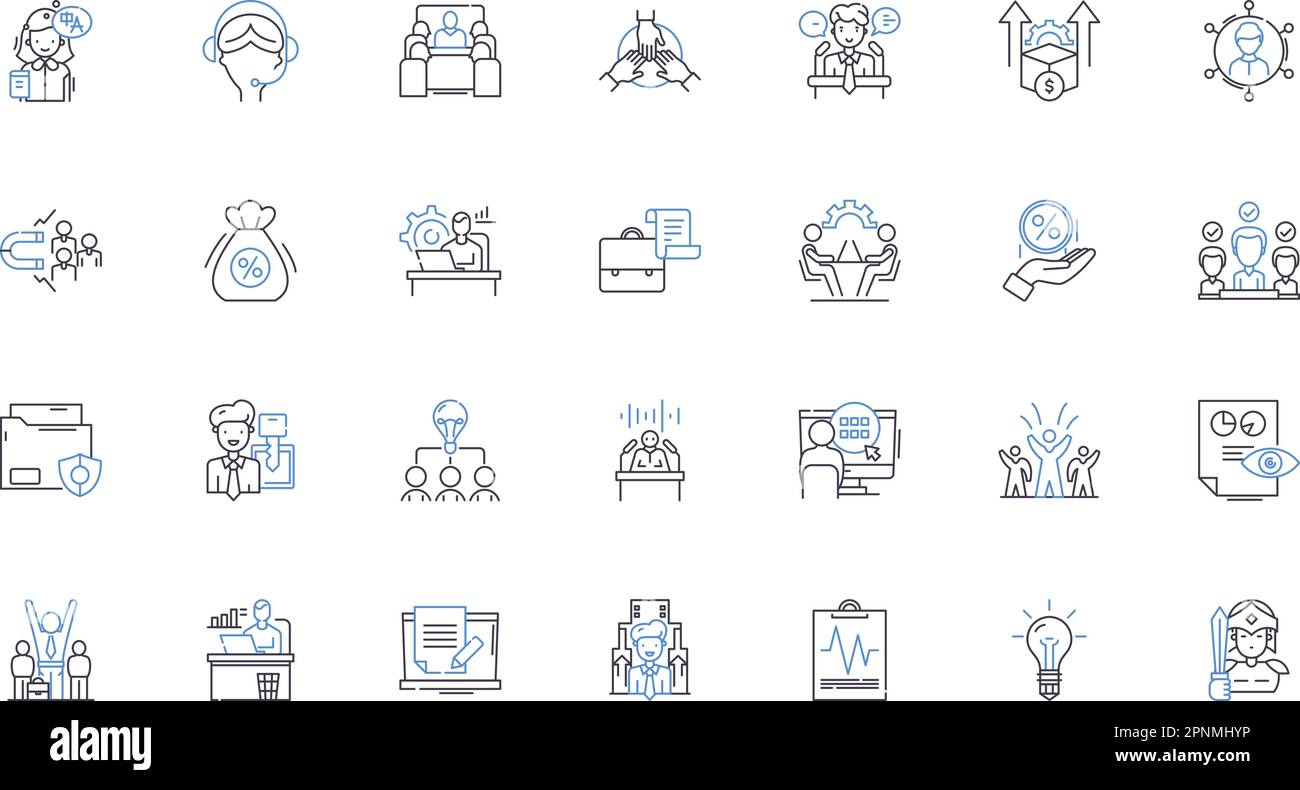 Task proficiency line icons collection. Competence, Mastery, Expertise ...