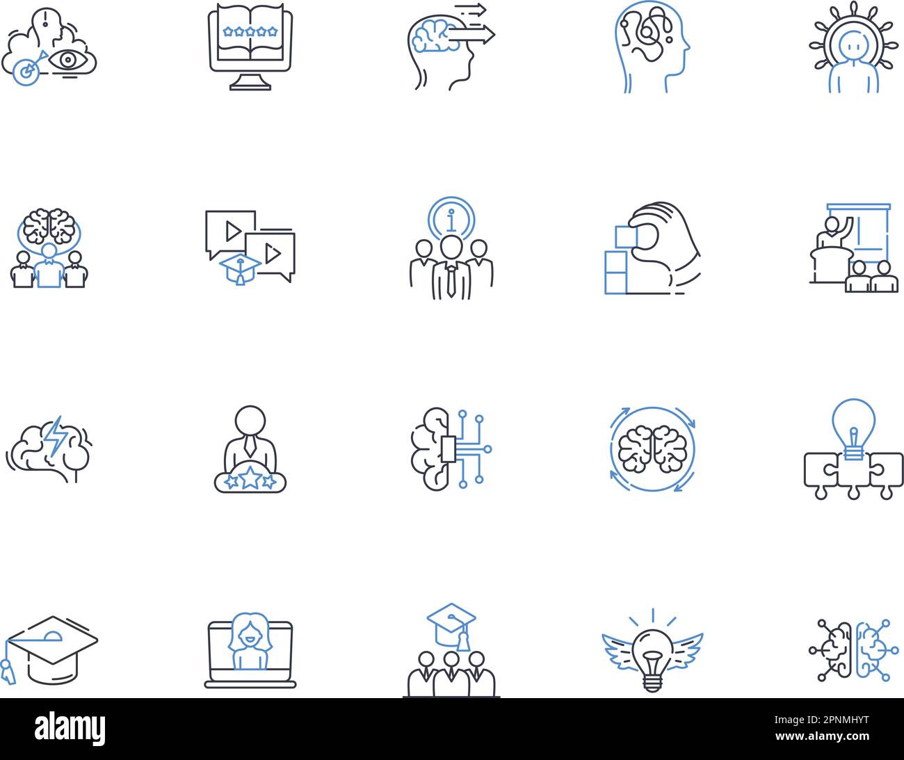 Inner voice line icons collection. Intuition, Reflection, Insight ...