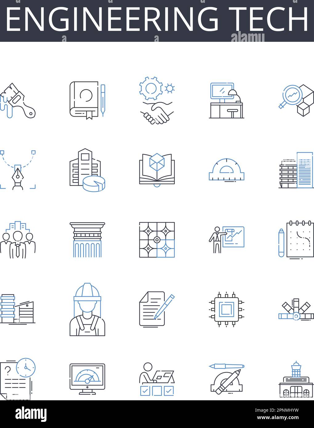 Engineering tech line icons collection. Accounting finance, Biology ...