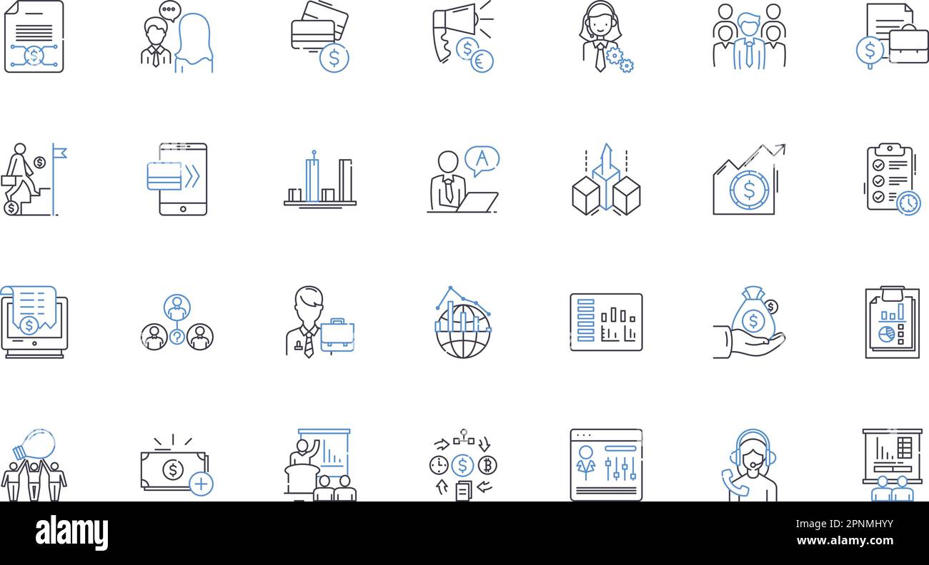 Cost Control And Reduction Line Icons Collection Efficiency Optimization Streamlining