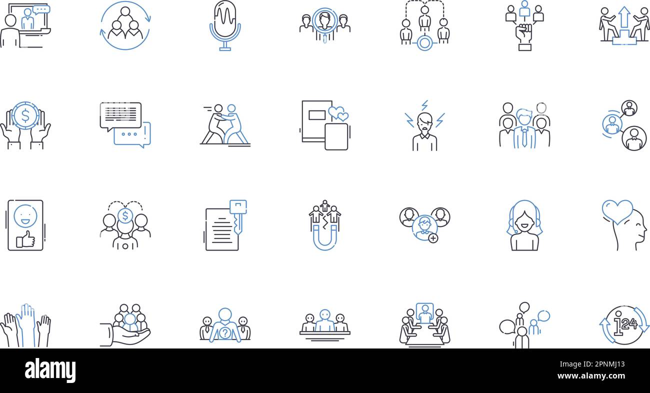 Partnership class line icons collection. Collaboration, Synergy, Trust ...