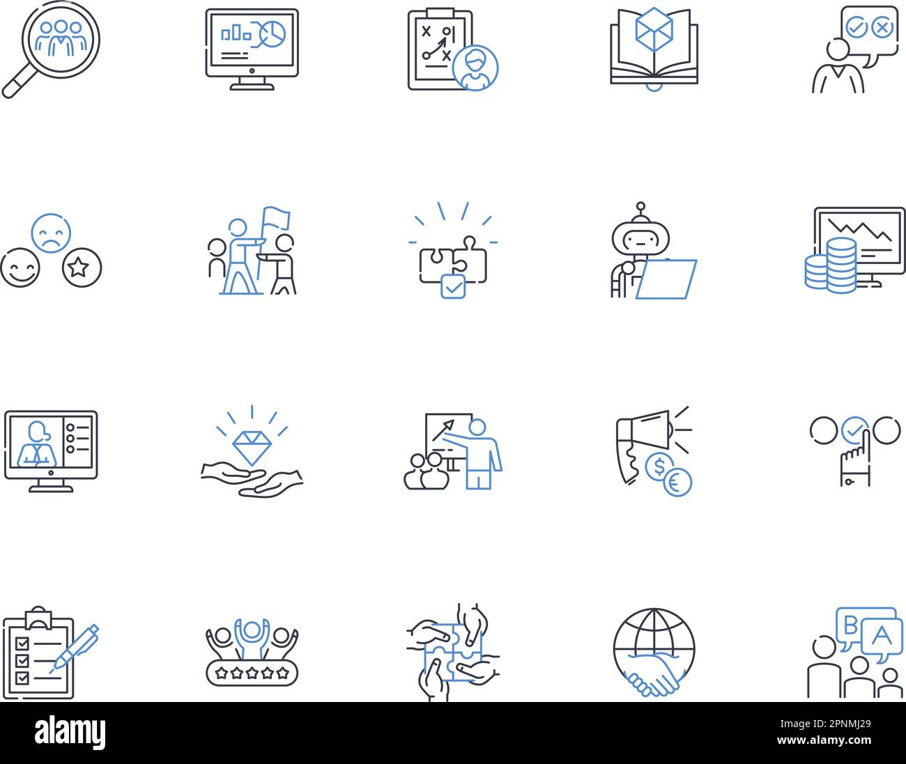 Mission Line Icons Collection Purpose Quest Expedition Objective