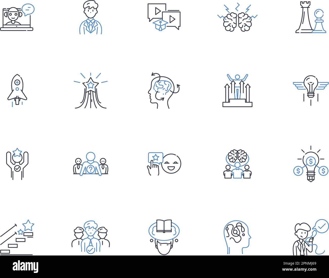 Control Line Icons Collection Power Command Dominance Authority Management Supervision