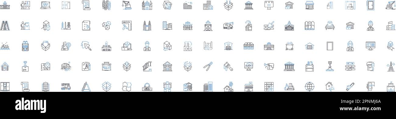 Building company line icons collection. Construction, Architecture ...