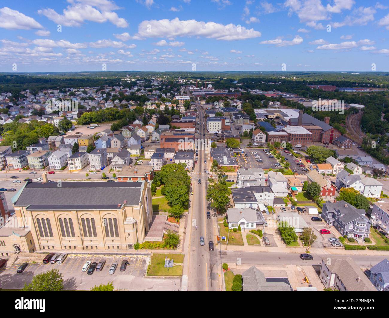Central Falls historic city center aerial view including Igreja Jesus ...