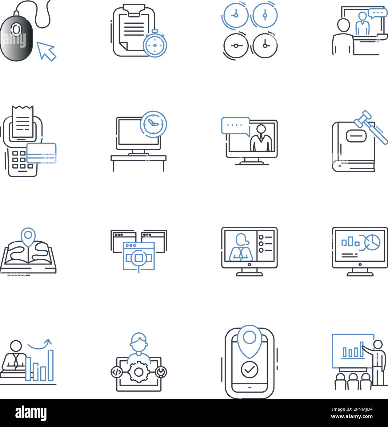 Holding company conglomerate line icons collection. Diversification ...
