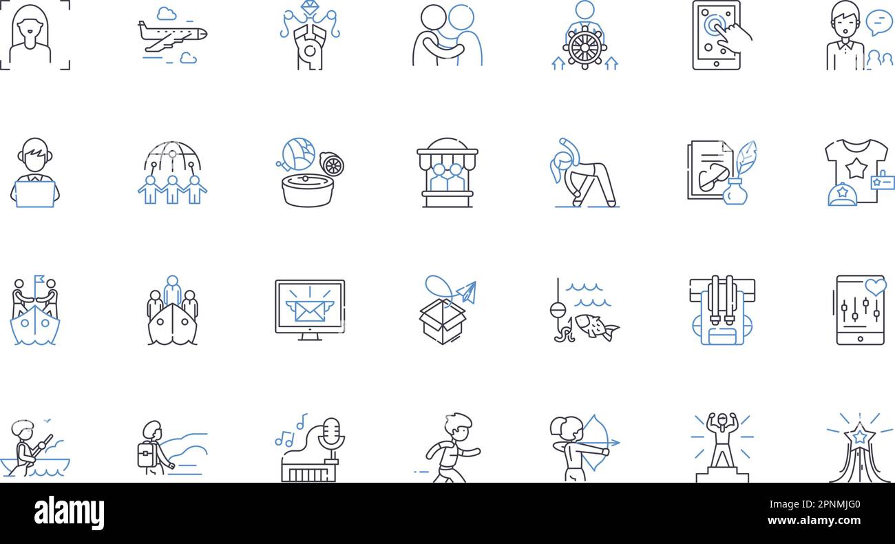 Educational journey line icons collection. Learning, Growth ...