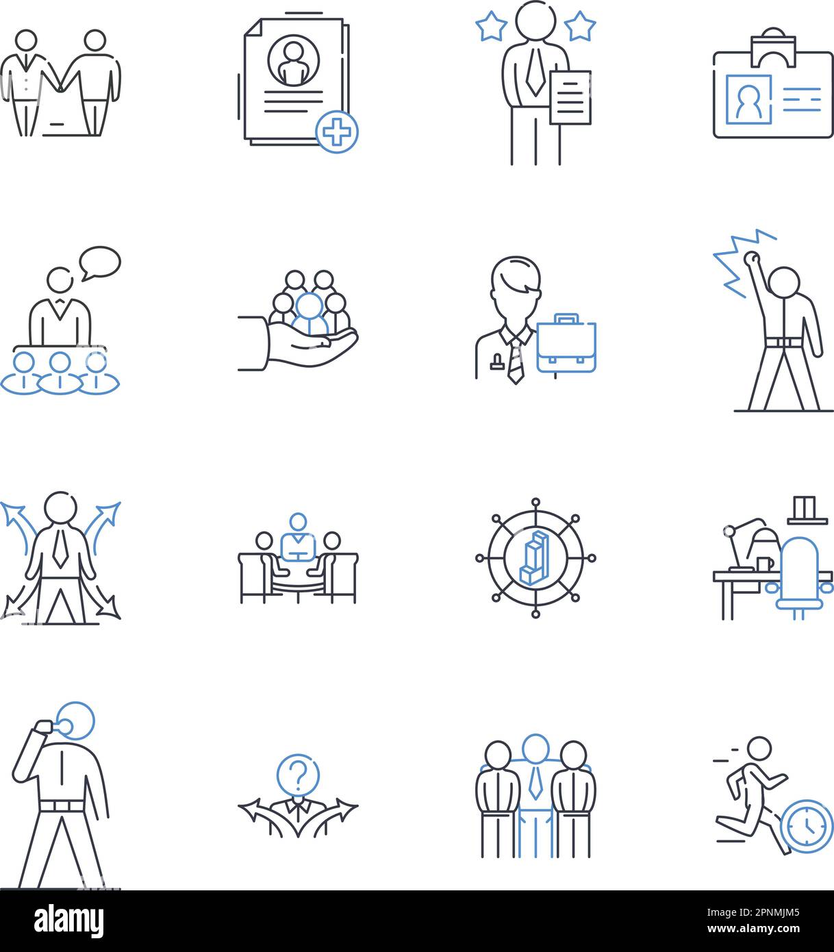 Enterprise establishment line icons collection. Organization, Company ...