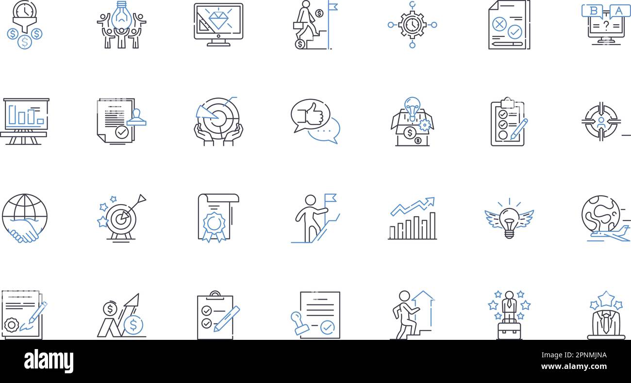 Company triumph line icons collection. Success, Accomplishment, Victory, Achieve, Progress ...