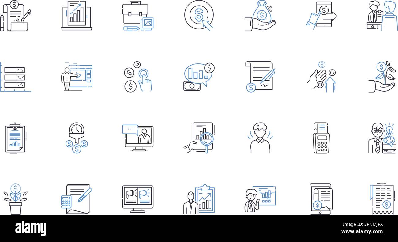 Banking line icons collection. Account, ATM, Balance, Bill, Branch ...