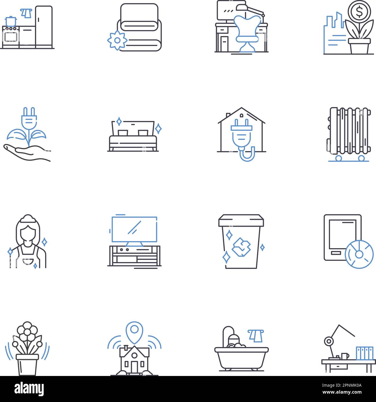 Intelligent habitat line icons collection. Automation, Smart ... Intelligent habitat line icons collection. Automation, Smart ...