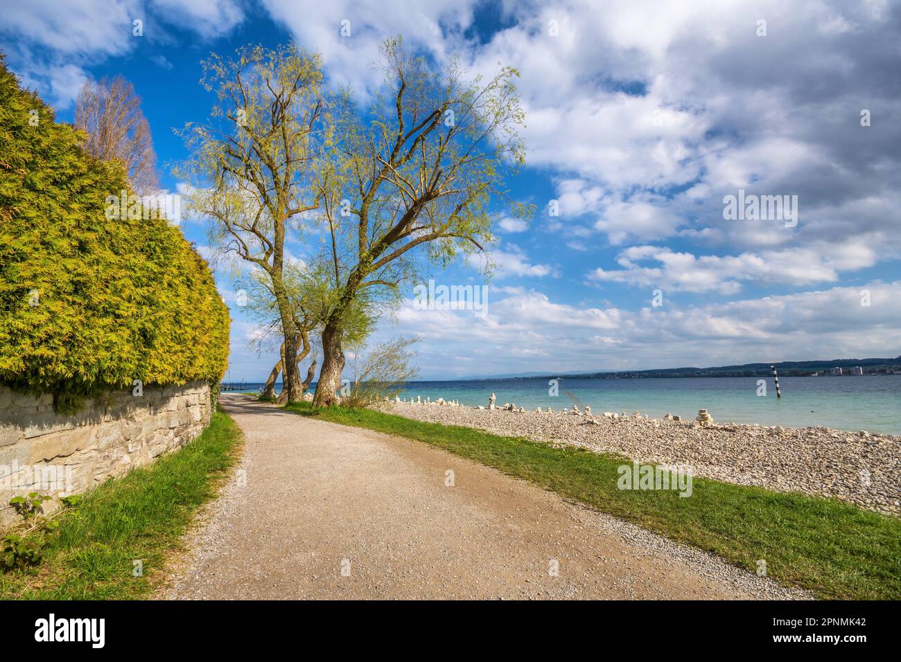 Spring on Lake Constance lakeside blue sky and sunshine Stock Photo - Alamy