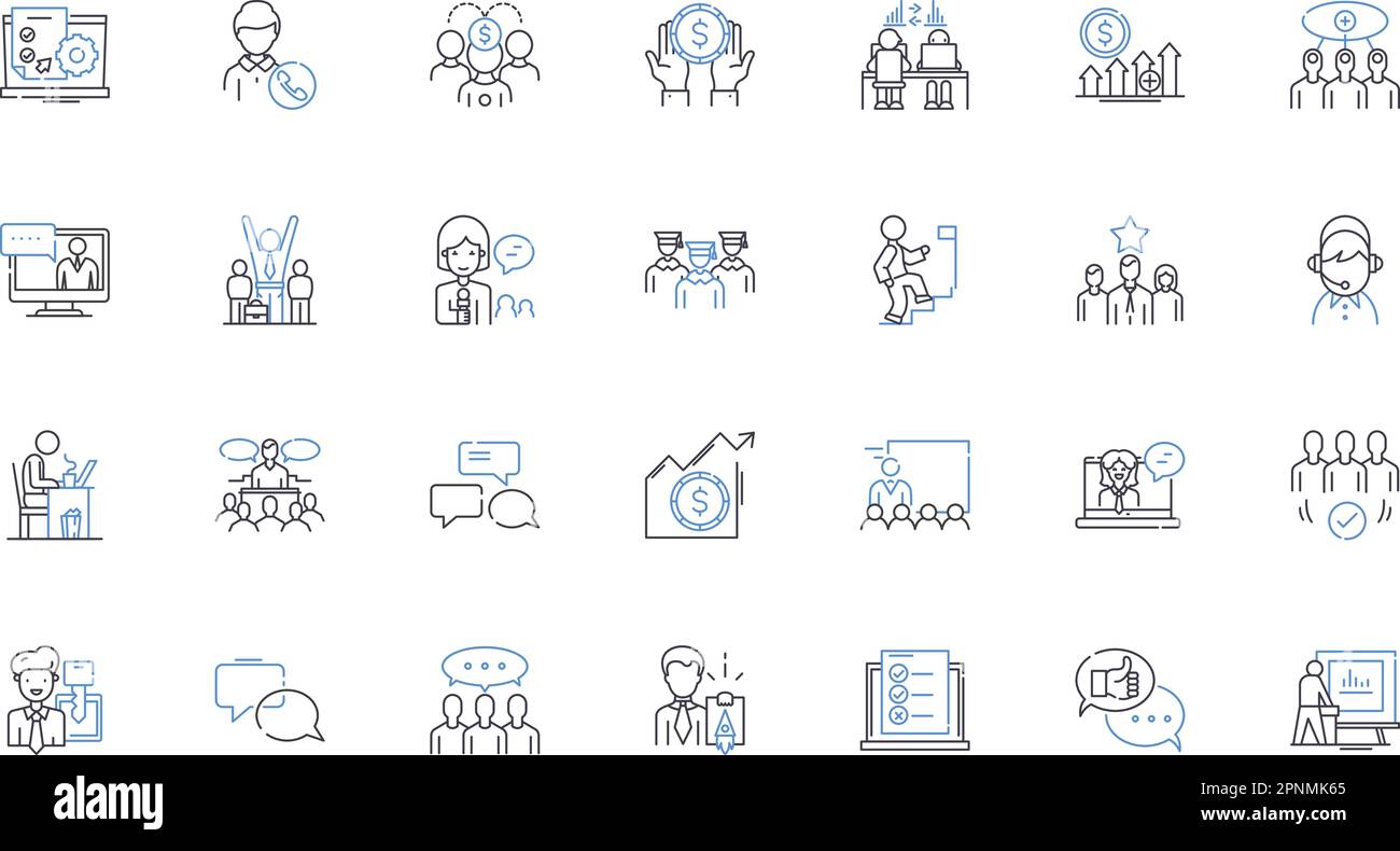 Laborer artisan line icons collection. Hard-working, Skilled, Manual ...