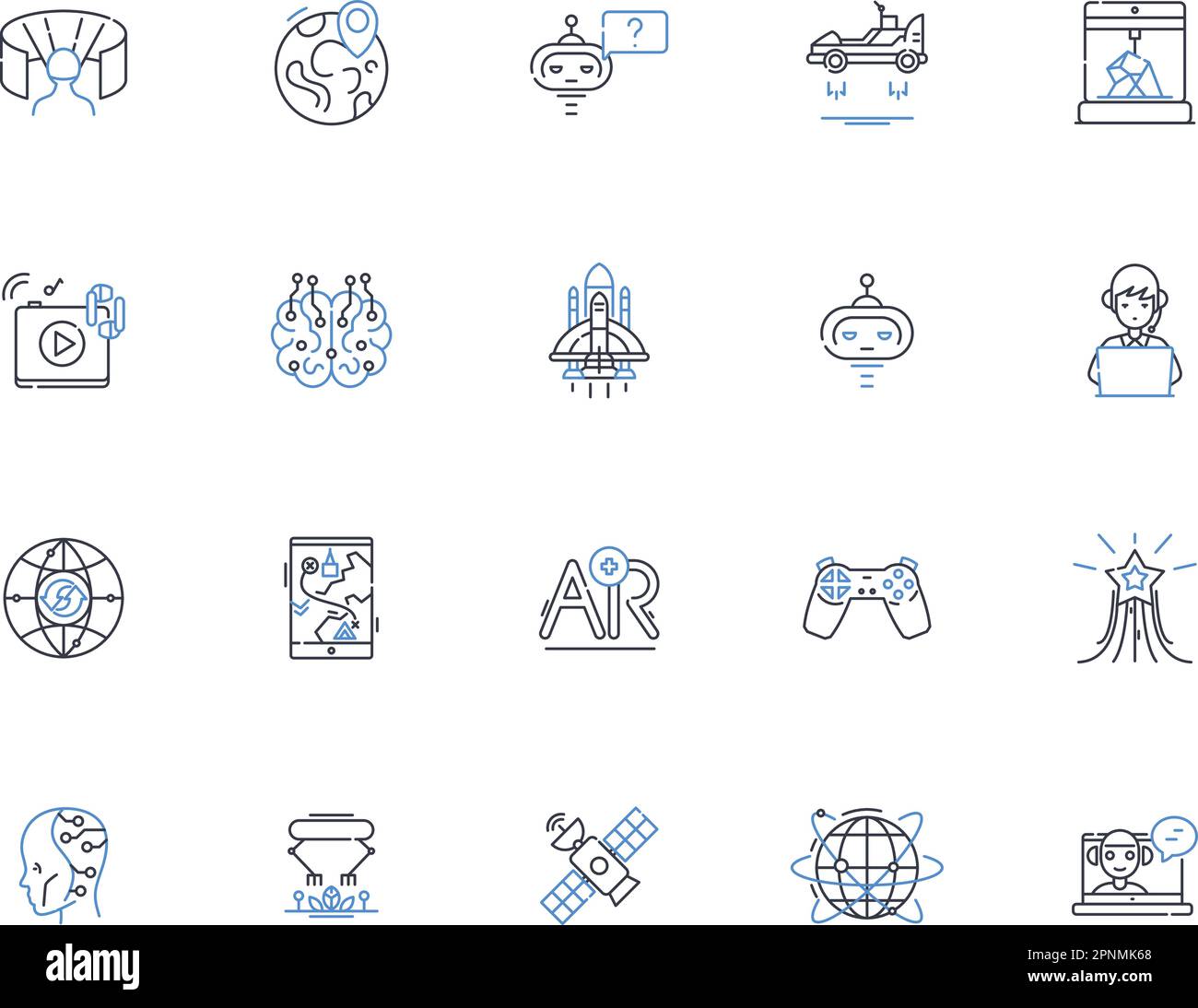 Forward view line icons collection. Progress, Direction, Future, Vision ...