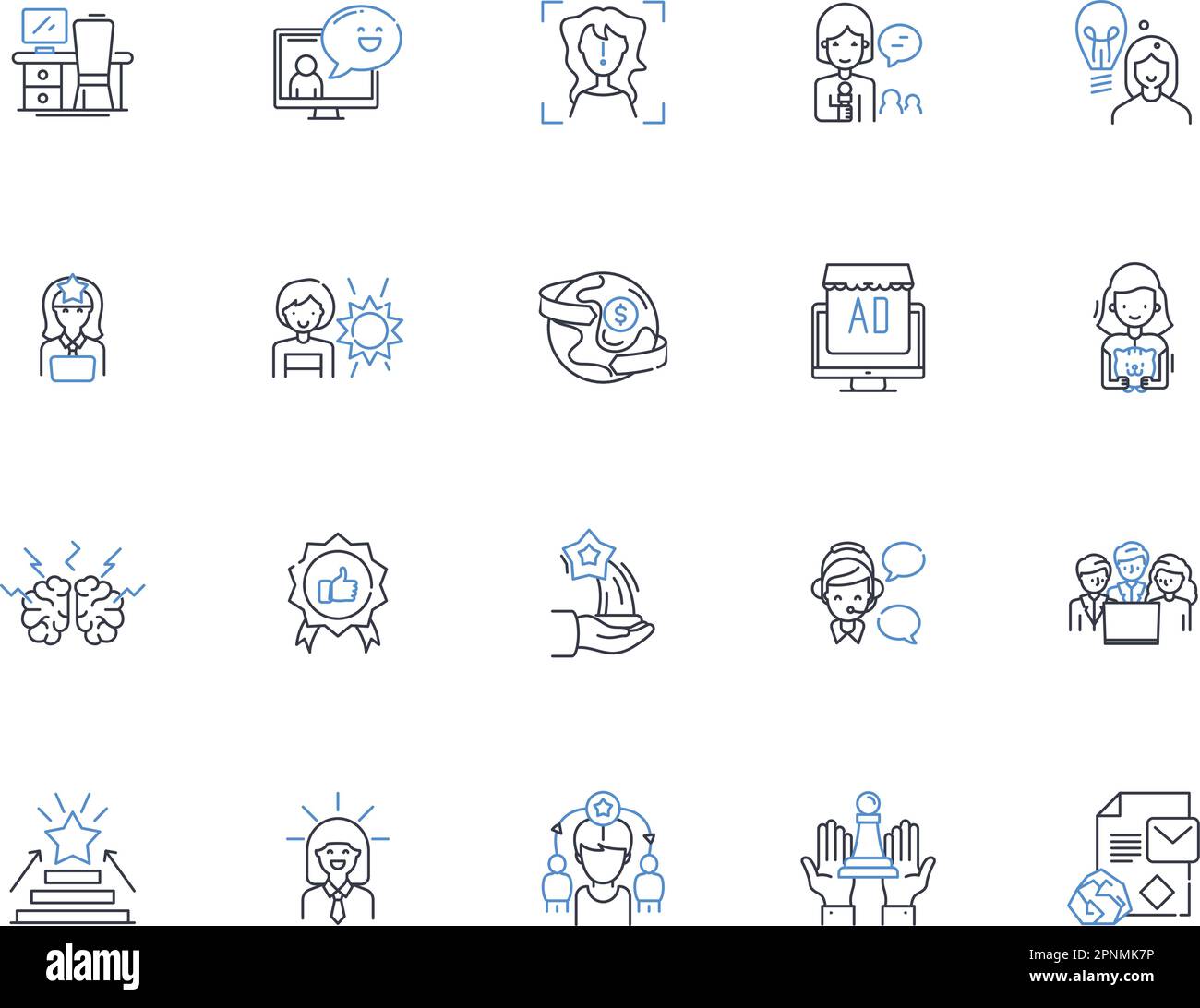Partner Line Icons Collection Trust Loyalty Commitment
