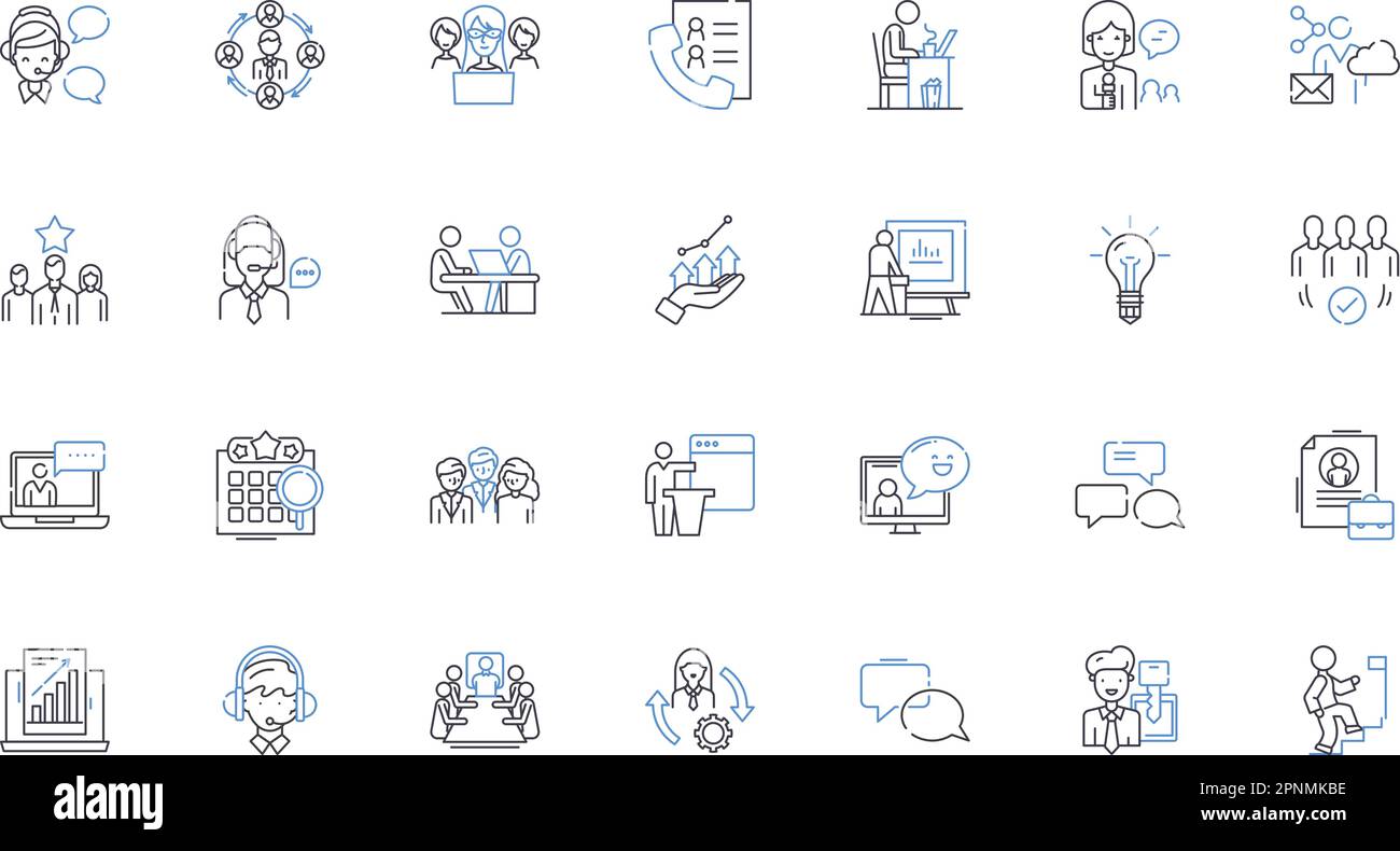 Career labor line icons collection. Employment, Job, Workforce, Skillset, Salary, Industry ...