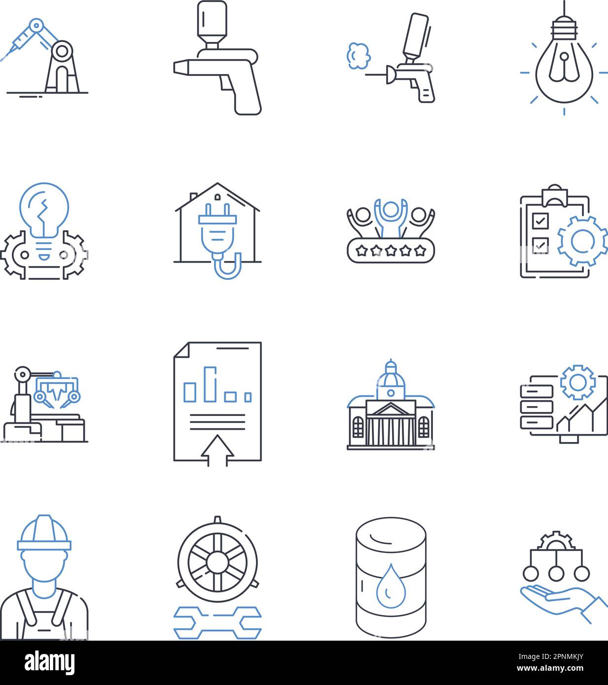 Building contractors line icons collection. Construction, Renovation ...