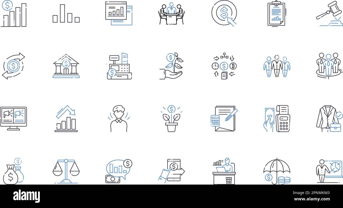 Financial audit line icons collection. Compliance, Analysis, Review ...
