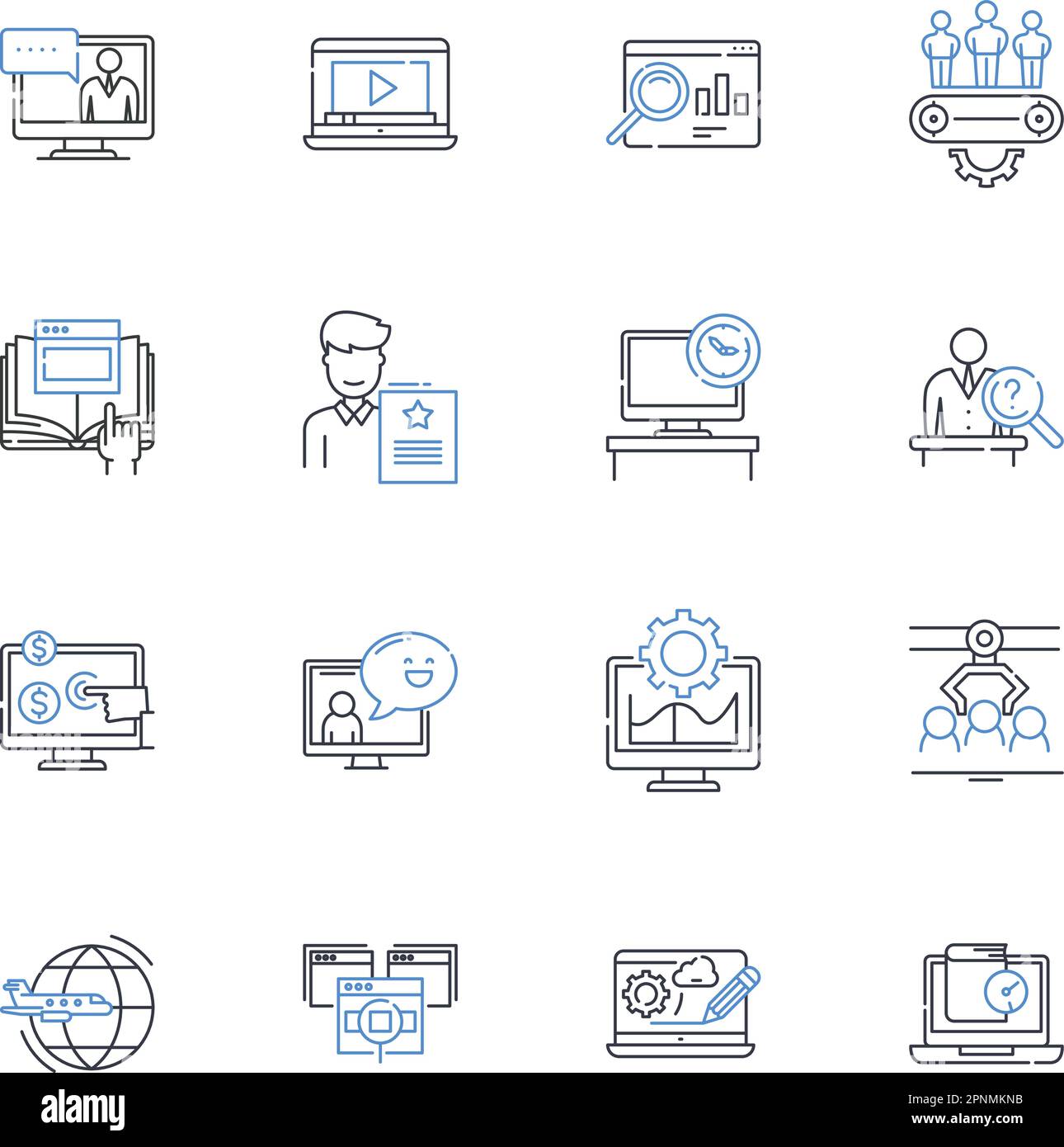 Combined forces line icons collection. Collaboration, Unity, Synergy ...