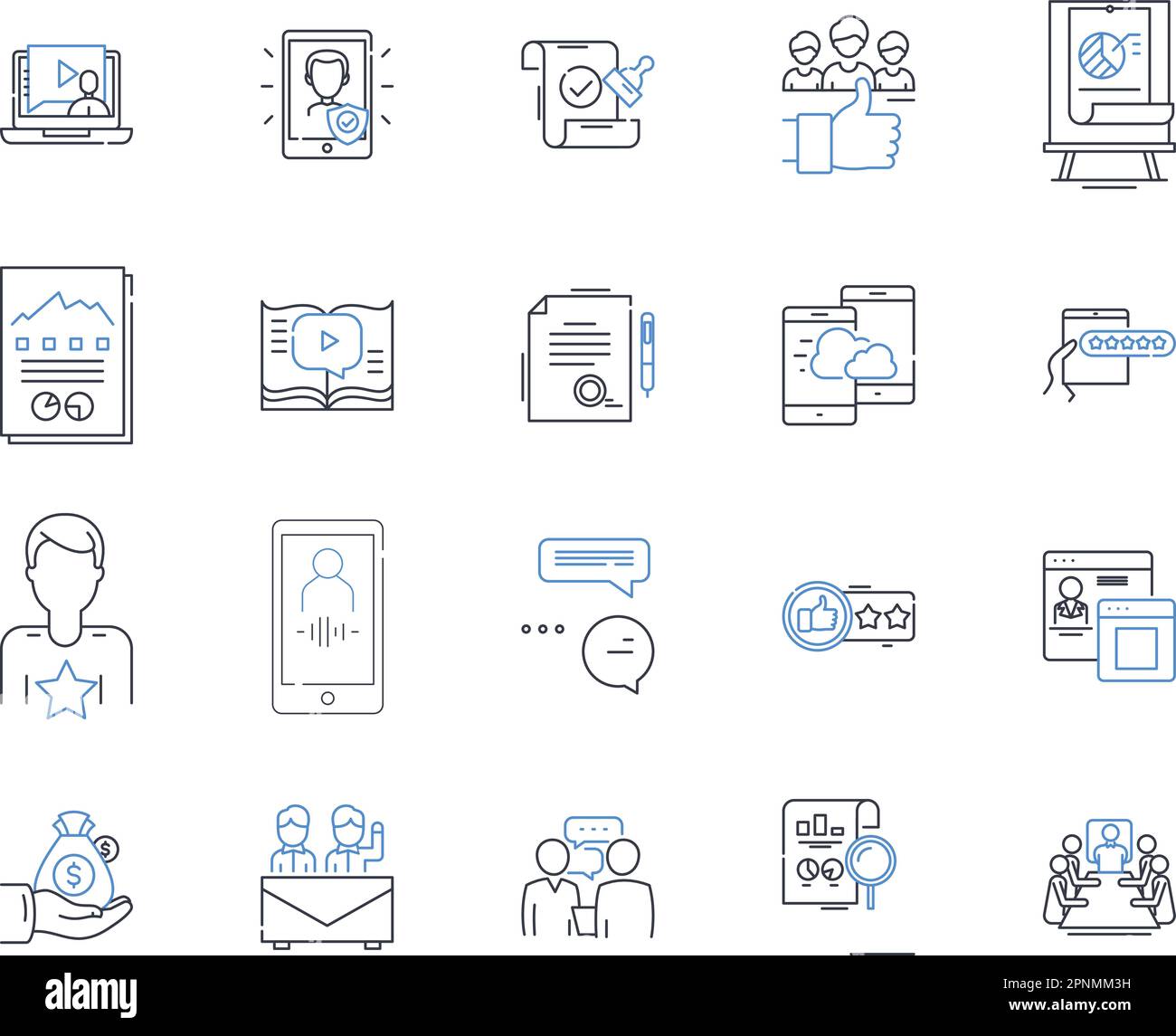 Business nerking line icons collection. Nerking, Collaboration, Connection, Partnership ...