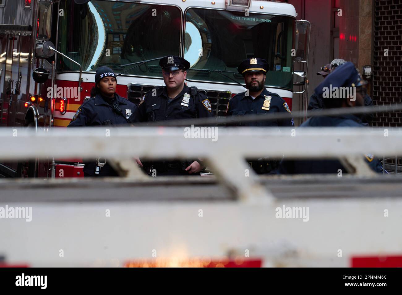 New York, New York, USA. 19th Apr, 2023. Members of the NYPD at the ...