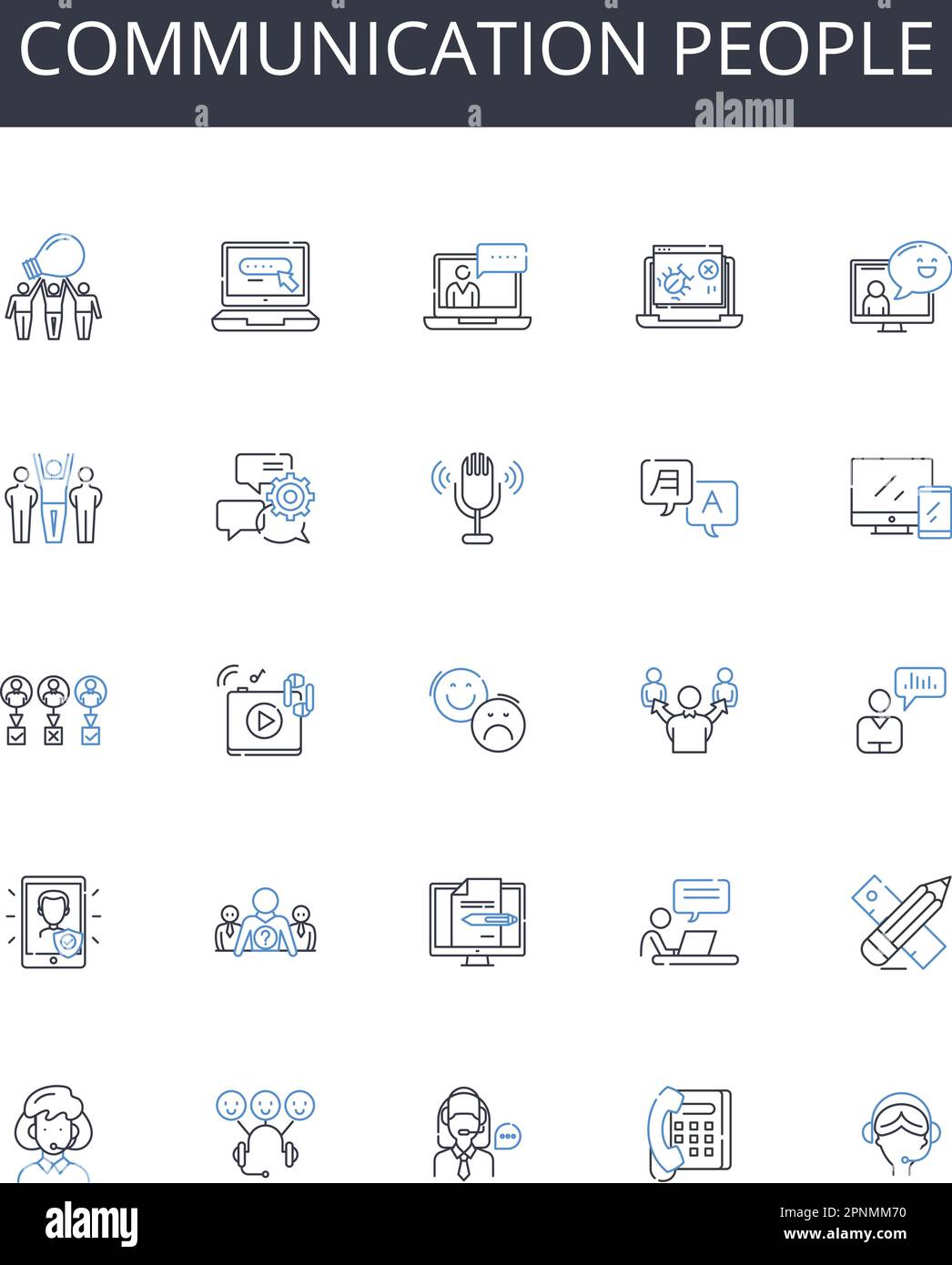 Communication people line icons collection. Correspondence, Conversation, Interaction, Dialogue ...