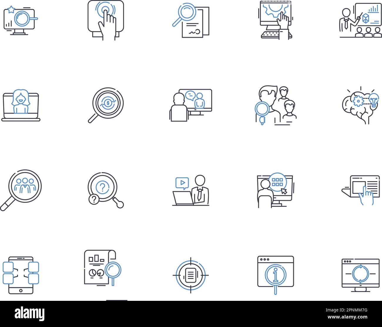 Probe Line Icons Collection Investigation Testing Inspection