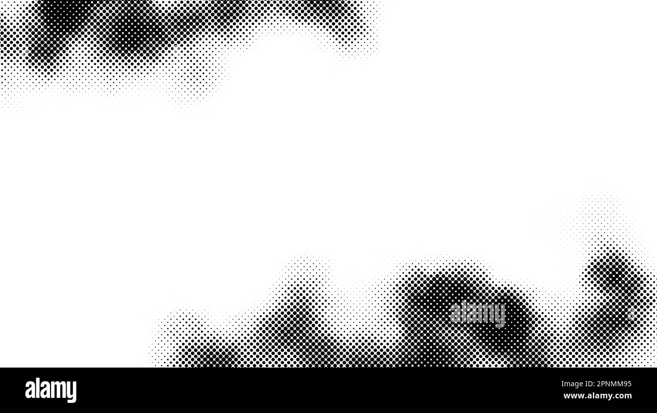 Halftone smoke frame texture. Black and white dotted fog or smog ...