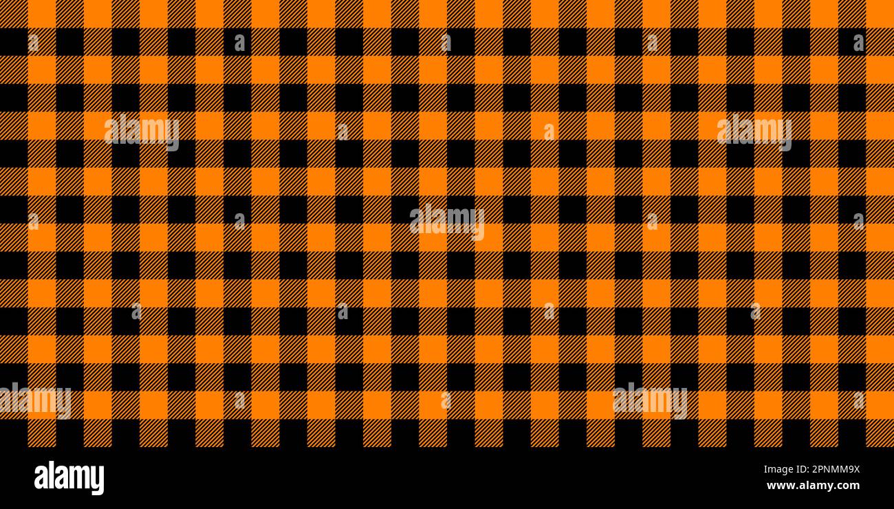 Gingham seamless pattern. Black orange vichy background texture ...
