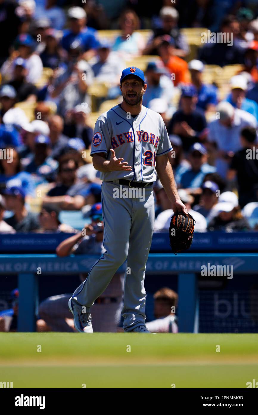 LOS ANGELES, CA - APRIL 19: New York Mets starting pitcher Max Scherzer ...