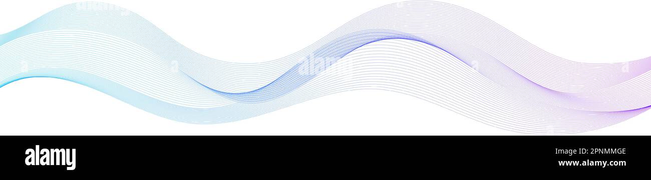 Smooth flowing wave lines. Abstract curved wavy stripes. Light blue ...