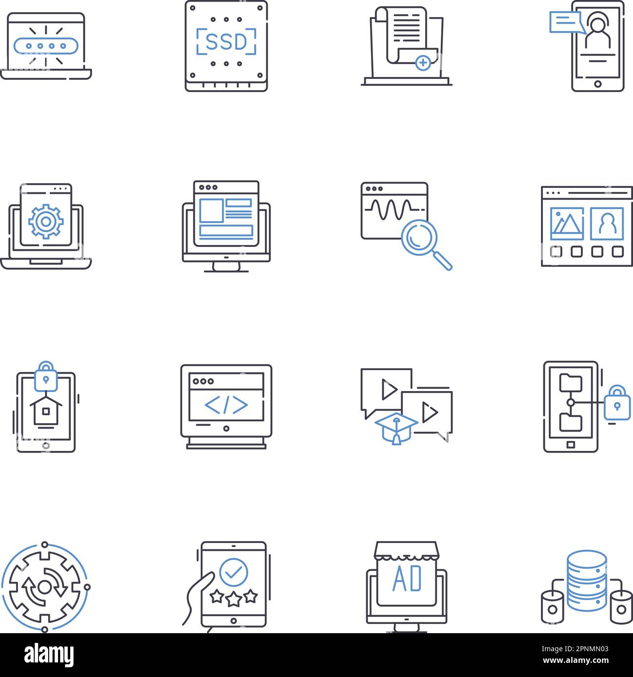 Computable line icons collection. Innovation, Technology, Information ... Computable line icons collection. Innovation, Technology, Information ...