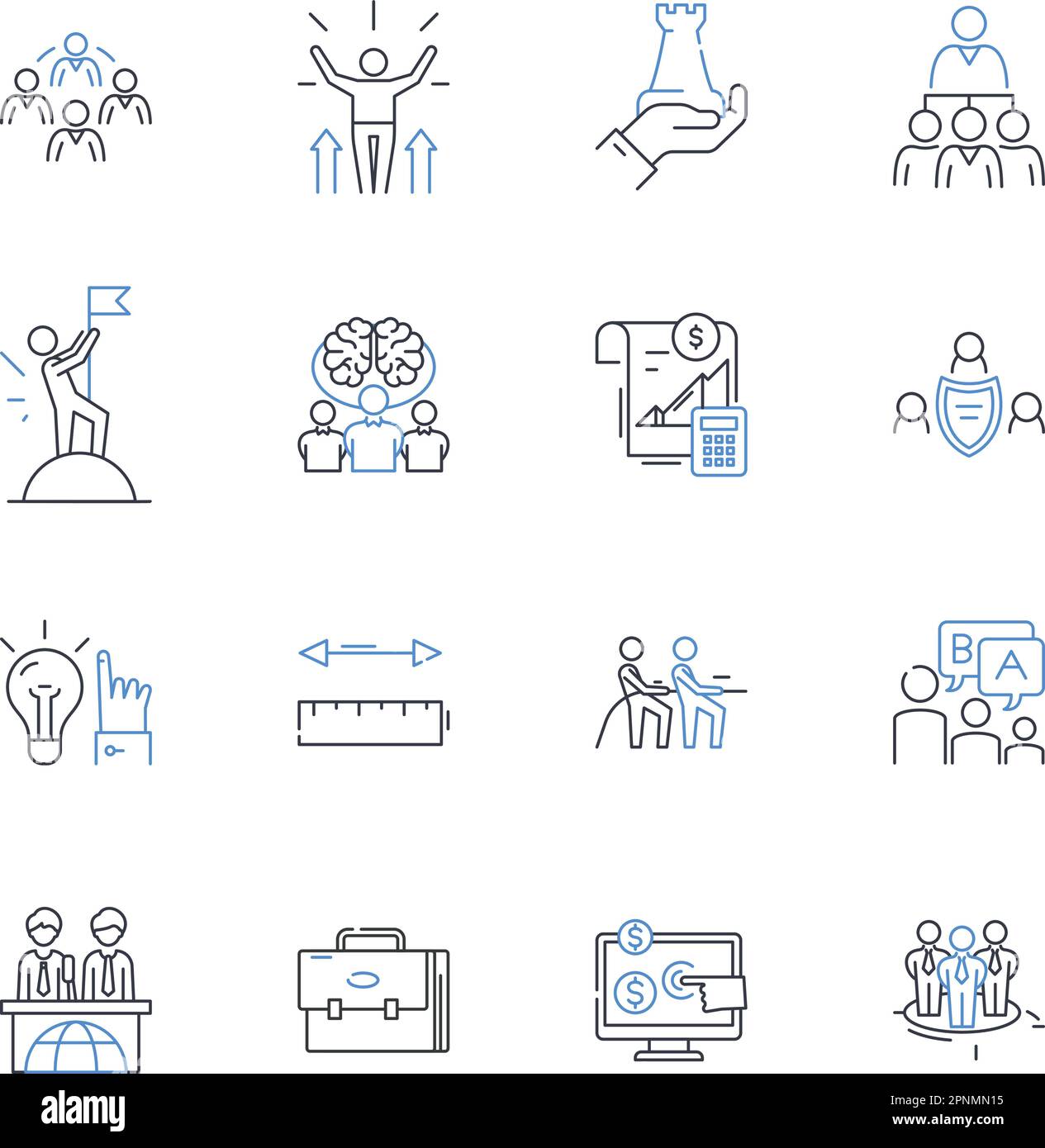 Productivity Surge Line Icons Collection Efficiency Focus Momentum