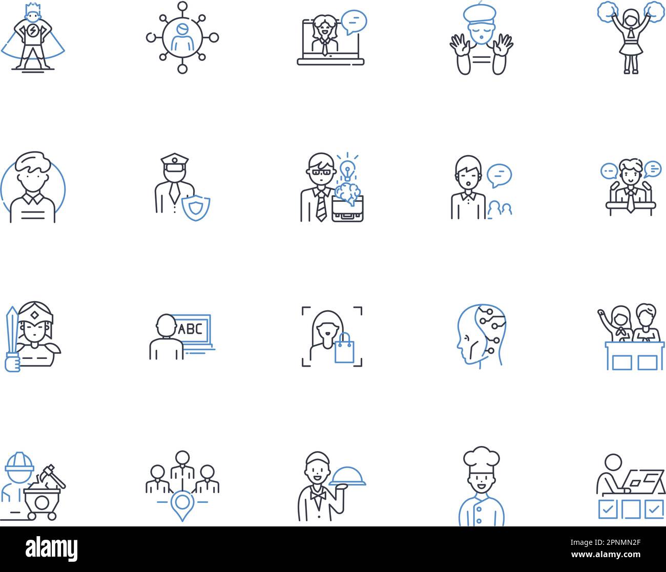 Personas line icons collection. Archetypes, Characters, Demographics ...