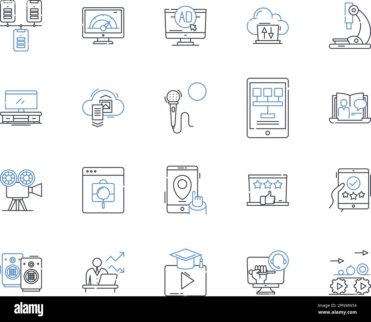 Financial management line icons collection. Budgeting, Investing ...