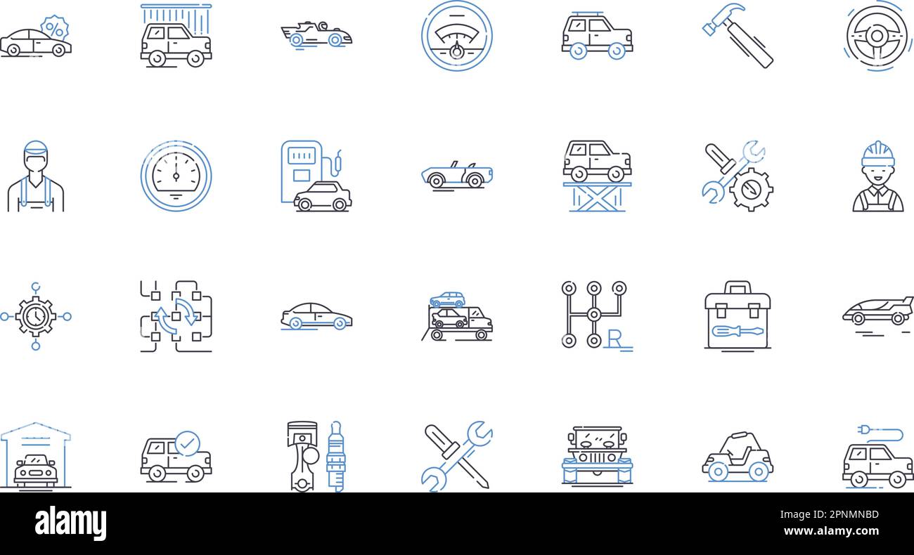 Car care line icons collection. Waxing, Polishing, Detailing, Cleaning ...