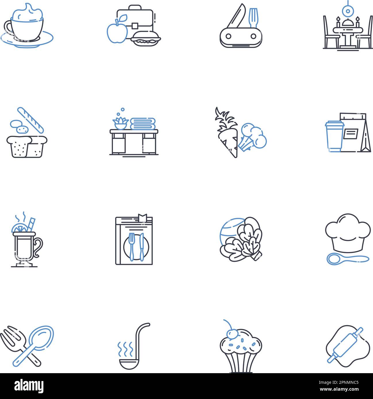 Cuisine hub line icons collection. Gastronomy, Fusion, Gourmet, Spices ...