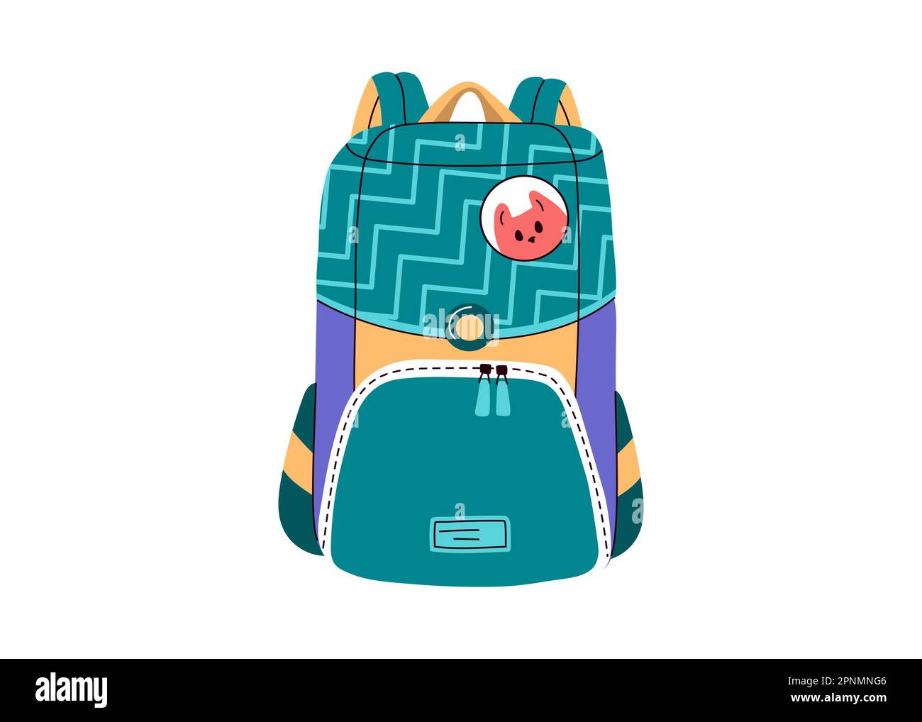 School backpack for firts grader.Vector illustration in flat cartoon ...