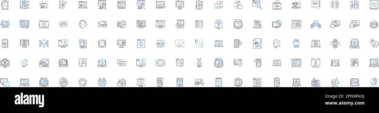 Hardware line icons collection. Computer, Processor, Motherboard ... Hardware line icons collection. Computer, Processor, Motherboard ...